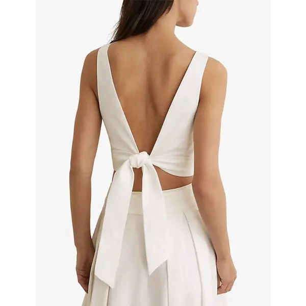 REISS Simone Tie-back Cropped Top