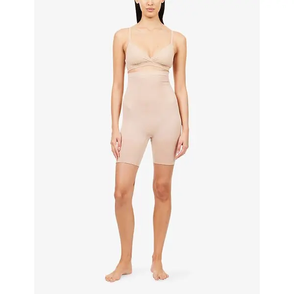 Spanx Sculpt High-waist Mid-thigh Shorts - Chai