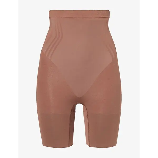 Spanx Sculpt High-waist Mid-thigh Shorts - Ganache
