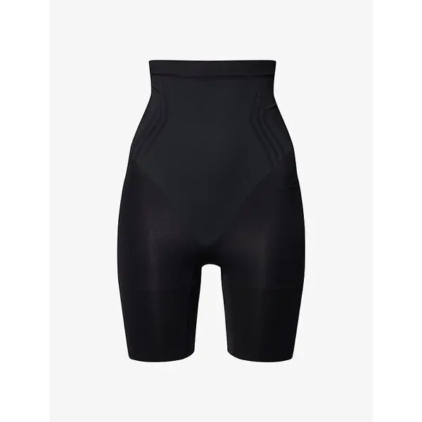Spanx Sculpt High-waist Mid-thigh Shorts - Very Black