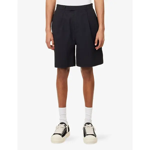 THE COUTURE CLUB Tailored Pleated Cotton Shorts