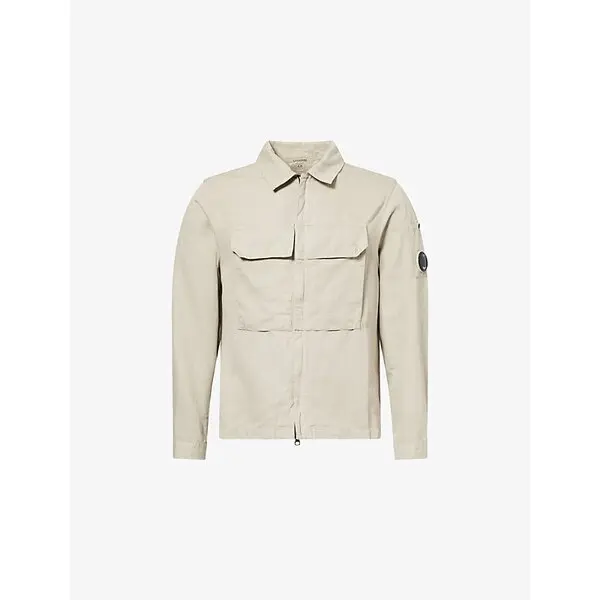 C.P. COMPANY Flap-pocket Logo-hardware Cotton And Linen-blend Overshirt