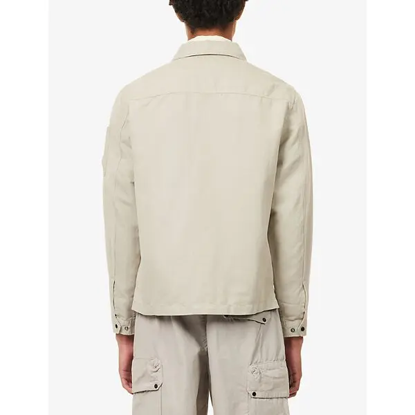 C.P. COMPANY Flap-pocket Logo-hardware Cotton And Linen-blend Overshirt
