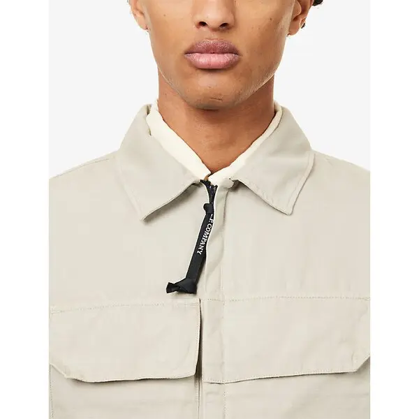 C.P. COMPANY Flap-pocket Logo-hardware Cotton And Linen-blend Overshirt