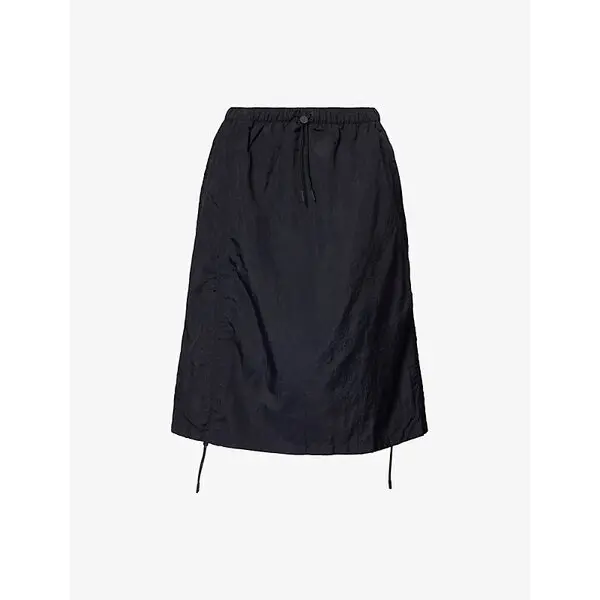 On X Zendaya X Law Roach Elasticated-waist Woven Midi Skirt - Black