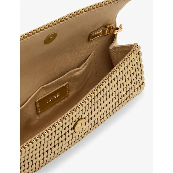REISS Rosa Beaded Clutch Bag