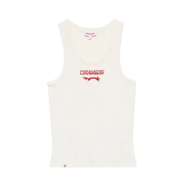 CHARLES JEFFREY Logo Tank Top 'ecr - Cream