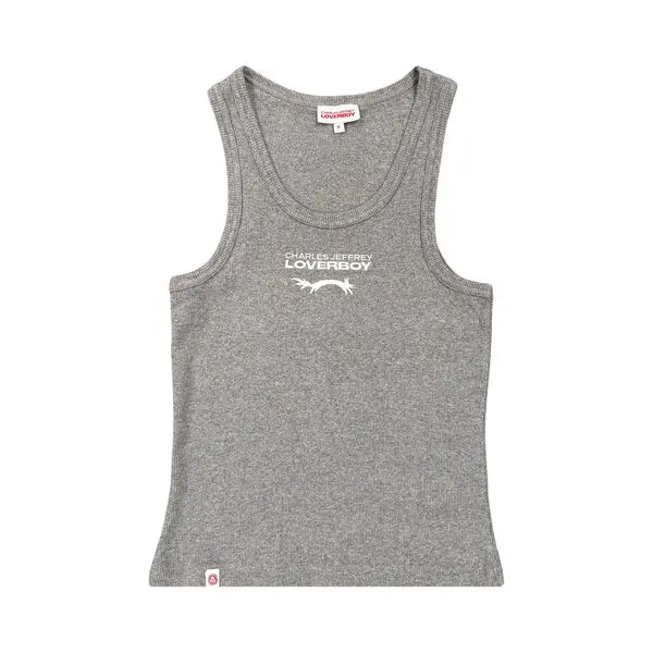 CHARLES JEFFREY Knitted Logo Tank Top - Grey