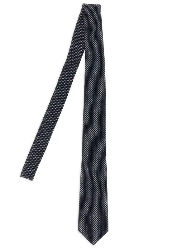 Saint Laurent Dotted Tie In Silk Crepe - Blue
