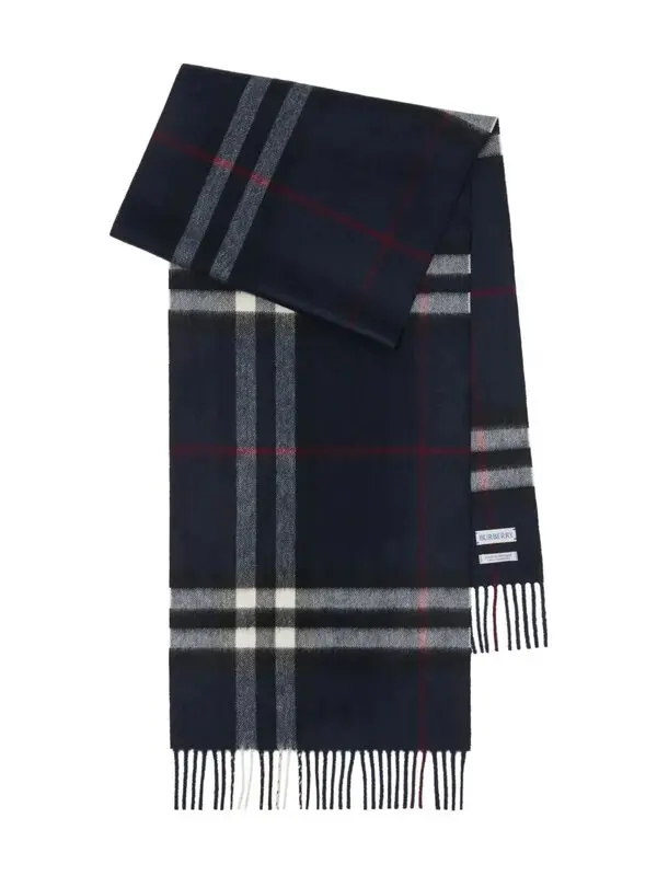 Burberry Giant Check Cashmere Scarf - Blue