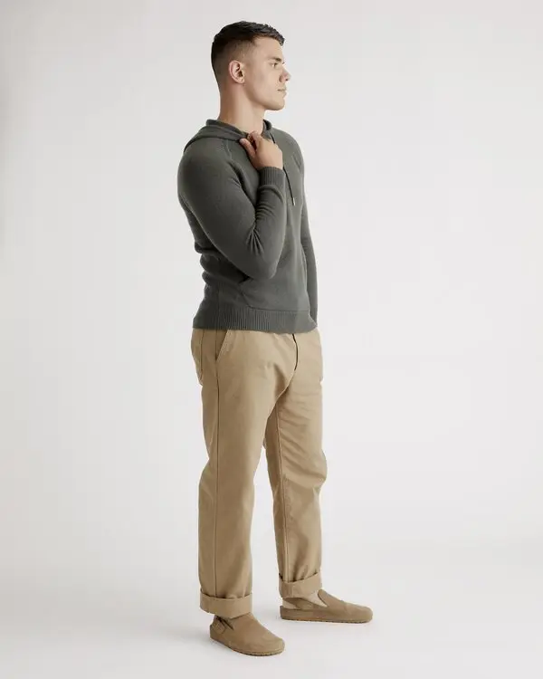 Quince Mongolian Spring Cashmere Pullover Hoodie - Moss
