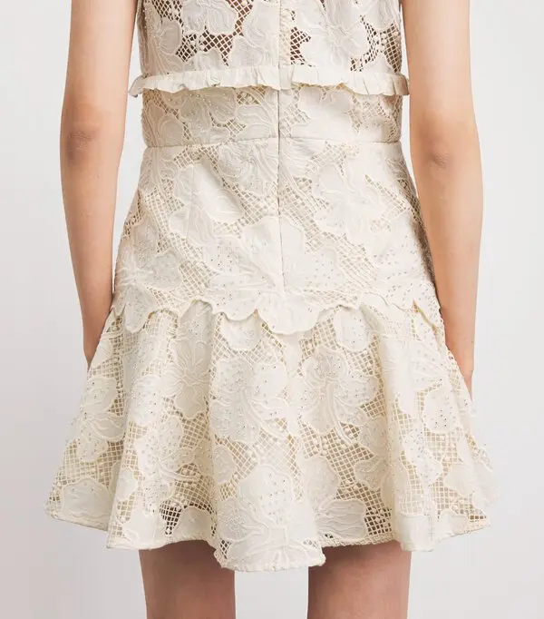 Sandro Lace Guipure Mini Dress - Beige