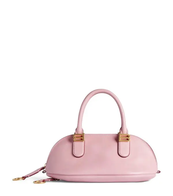 Balenciaga Mini Leather Bolero Bowling Bag - Pink