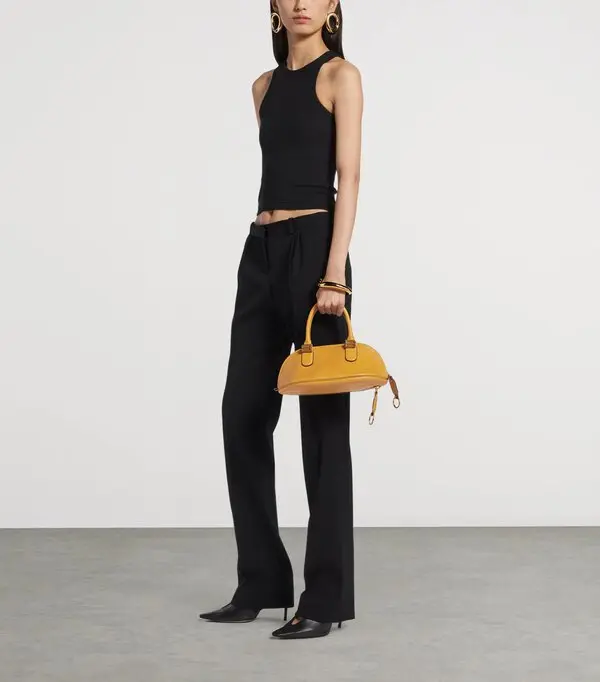 Balenciaga Mini Calfskin Bolero Bowling Top-handle Bag - Yellow