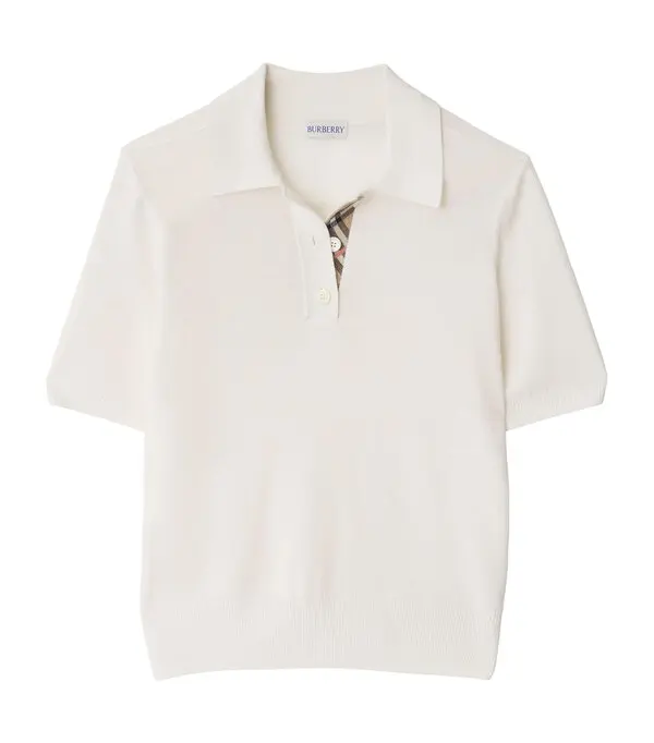 Burberry Wool Check-trim Polo Shirt - White