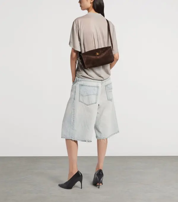Balenciaga Medium Calfskin Le 7 Shoulder Bag - Brown