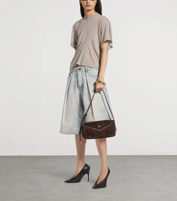 Balenciaga Medium Calfskin Le 7 Shoulder Bag - Brown