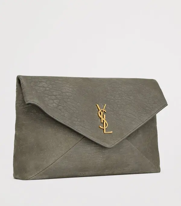 Saint Laurent Large Cassandre Envelope Pouch - Grey