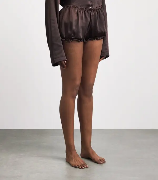 SKIMS Satin Bloomer Shorts - Brown