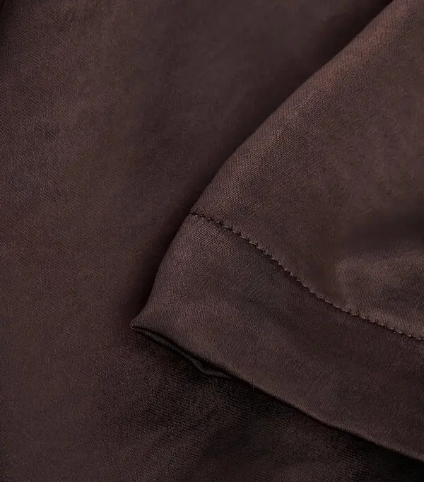 SKIMS Satin Oversized Shirt - Brown