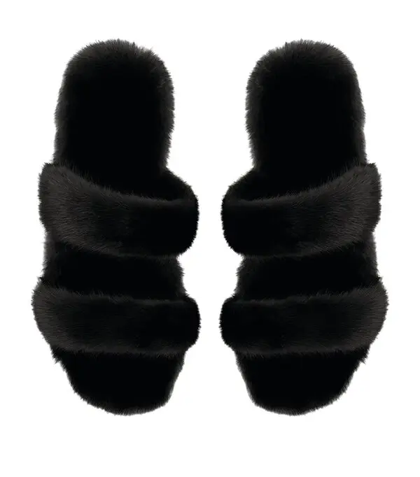 Saint Laurent Mink Fur Sandals