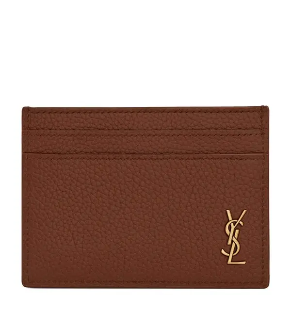 Saint Laurent Leather Card Holder - Brown