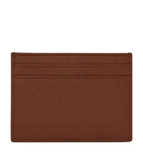 Saint Laurent Leather Card Holder - Brown
