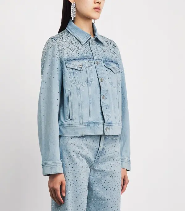 7 For All Mankind Embellished Adi Trucker Denim Jacket