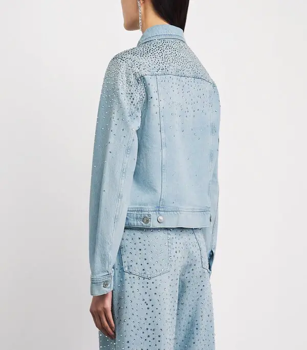 7 For All Mankind Embellished Adi Trucker Denim Jacket