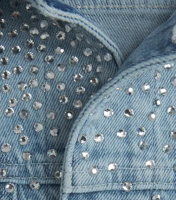 7 For All Mankind Embellished Adi Trucker Denim Jacket