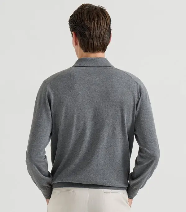 Brunello Cucinelli Cotton Polo Sweater - Grey