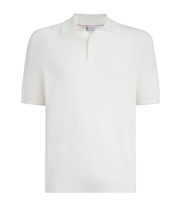 Brunello Cucinelli Cotton Rib-knit Polo Shirt