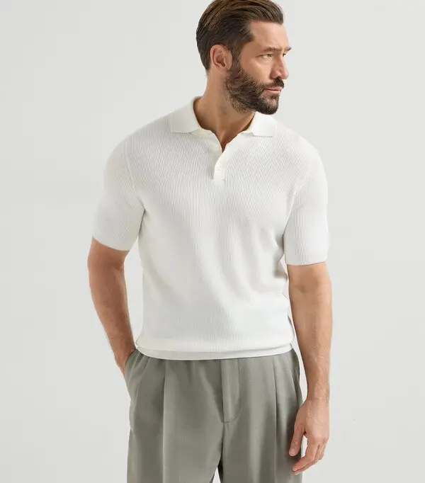Brunello Cucinelli Cotton Rib-knit Polo Shirt