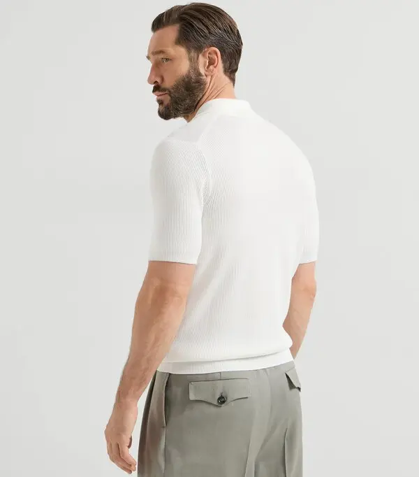 Brunello Cucinelli Cotton Rib-knit Polo Shirt