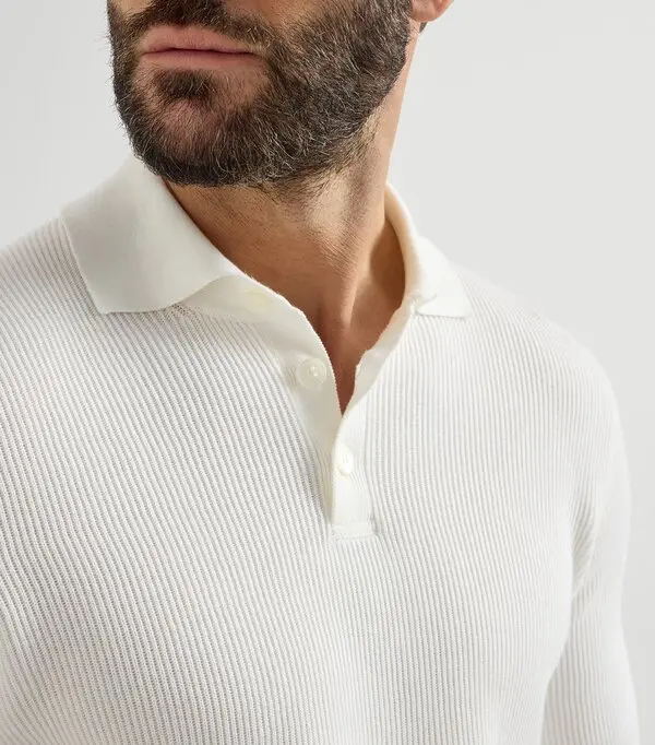 Brunello Cucinelli Cotton Rib-knit Polo Shirt