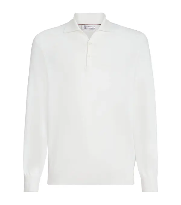 Brunello Cucinelli Cotton Polo Sweater - White