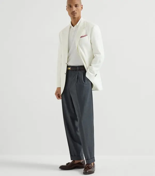 Brunello Cucinelli Cotton Polo Sweater - White