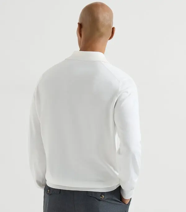 Brunello Cucinelli Cotton Polo Sweater - White