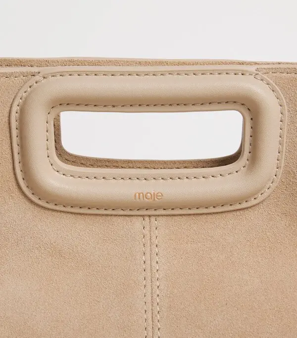 Maje Suede Fringed M Top Handle Bag