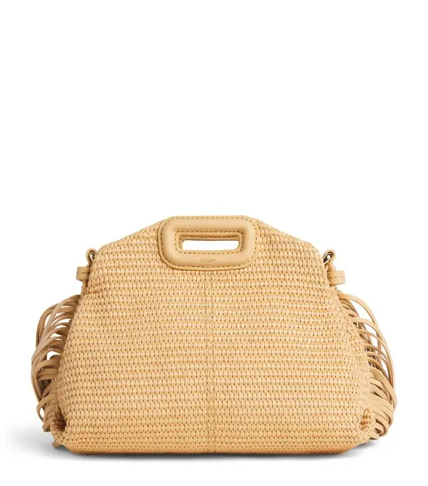 Maje Raffia-effect Miss M Shoulder Bag - Beige