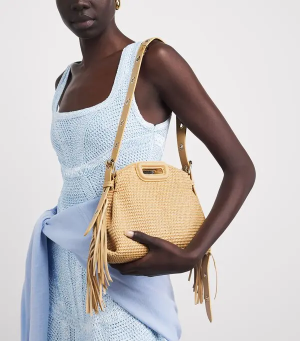 Maje Miss M Raffia Shoulder Bag