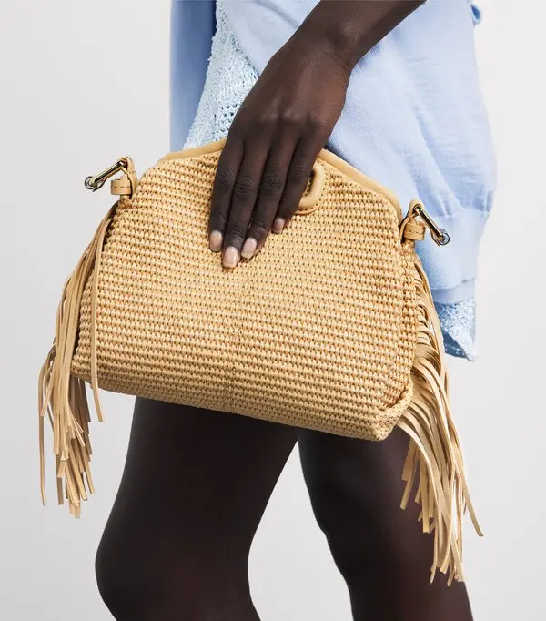 Maje Miss M Raffia Shoulder Bag
