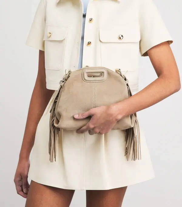 Maje Mini Suede Shoulder Bag