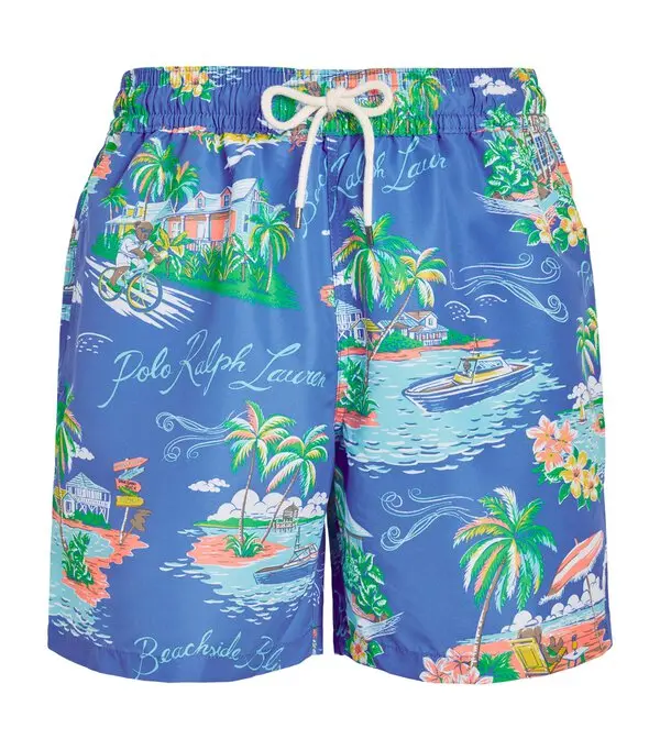 Polo Ralph Lauren Printed Traveller Swim Shorts - Blue