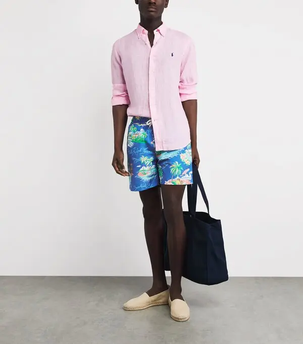 Polo Ralph Lauren Printed Traveller Swim Shorts - Blue