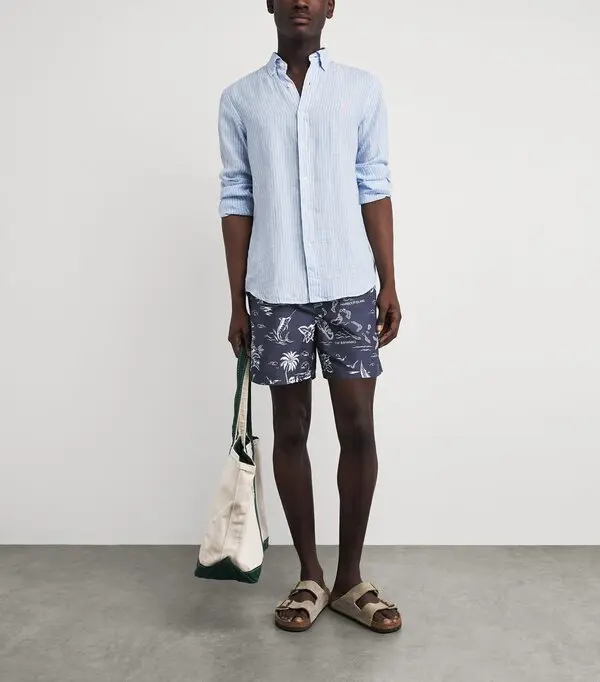 Polo Ralph Lauren Printed Traveller Swim Shorts - Blue