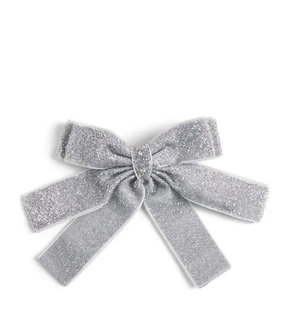 KONGES SLOJD Velvet Glitter Bow - Silver