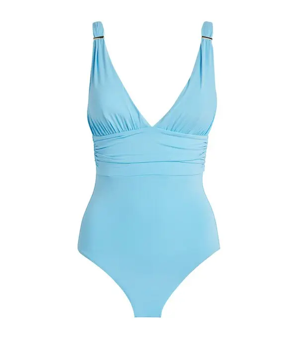 Melissa Odabash Panarea V-neck Swimsuit - Blue
