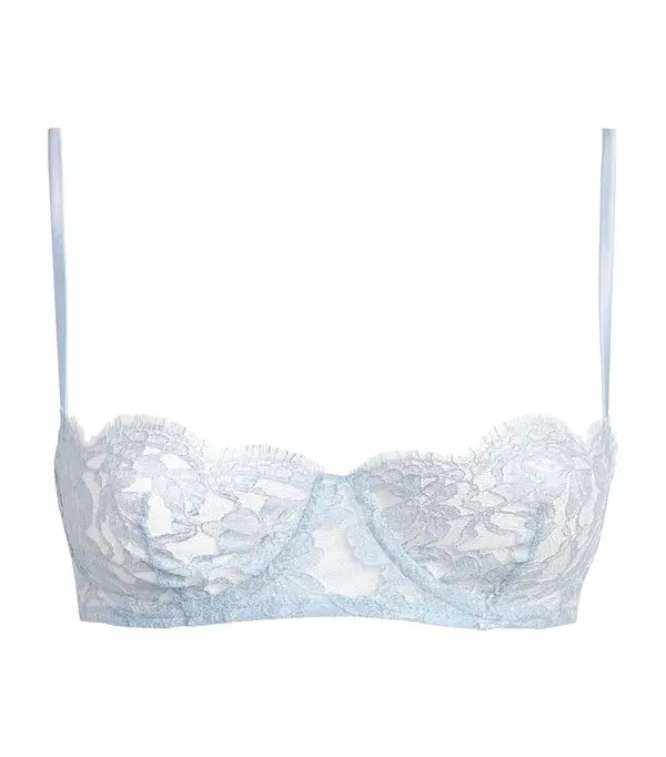 Kiki De Montparnasse Lace Antoinette Balconette Bra - Blue