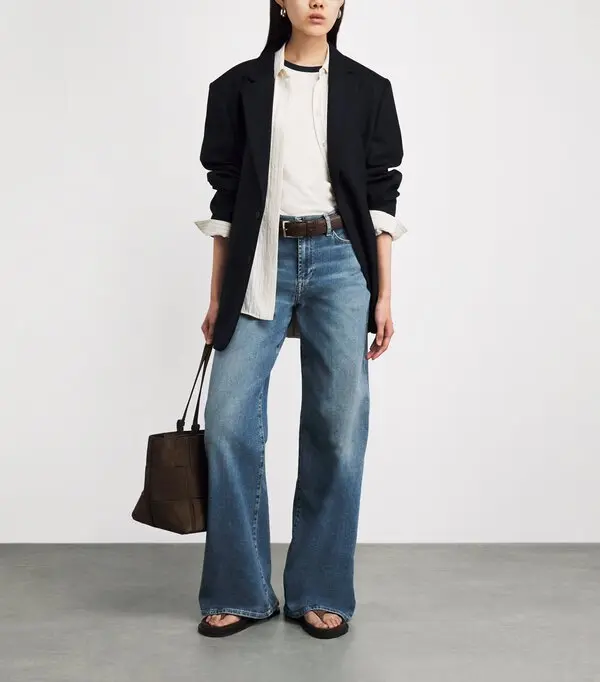 7 For All Mankind Lotta High-rise Wide-leg Jeans - Blue